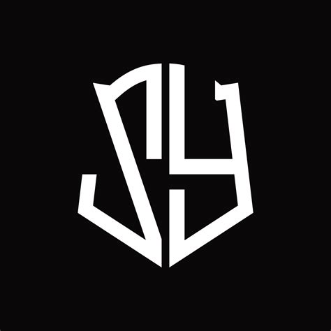Zy Logo Monogram With Shield Shape Ribbon Design Template