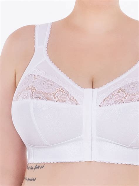 Купить белый бюстгальтер с застежкой спереди без косточек Sermija Soft 150
