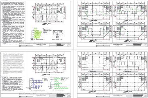 Auxiliary Layout Plan Details For 4 Story Office Building In Dwg File