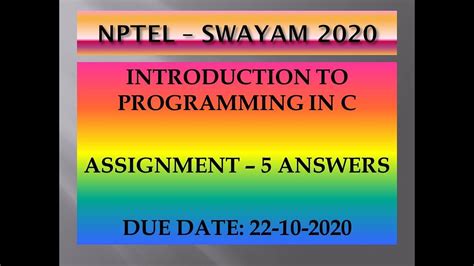 assignment 5 introduction to programming in c week 5 solutions