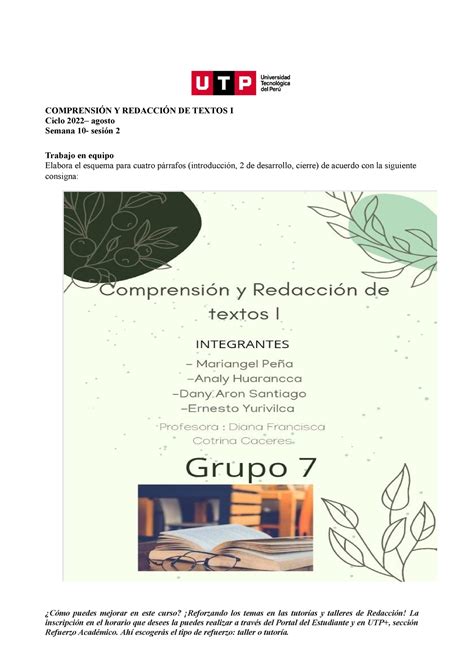 S11 s1 TA 2 Version Final COMPRENSIÓN Y REDACCIÓN DE TEXTOS I Ciclo
