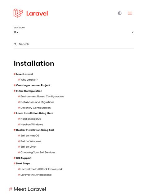 Installation Laravel 11x The Php Framework For Web Artisans Pdf