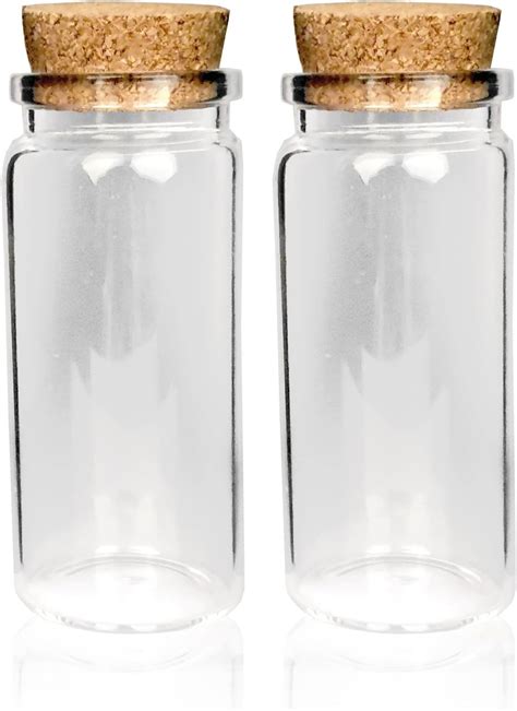 Bestlivings Mini Glasflaschen mit Korken 50ml 2er Pack Kleine Glasfläschchen zum Befüllen