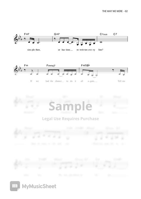 The Way We Were Vocal Magazine Sheets By Far East Island Record