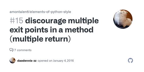 Discourage Multiple Exit Points In A Method Multiple Return Issue Amontalenti Elements