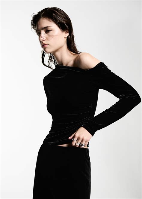 Asymmetric Velvet Top Women Mango United Kingdom