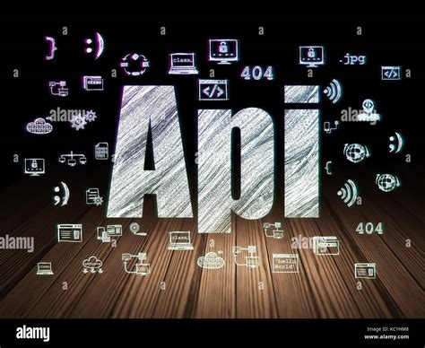 Software Concept Api In Grunge Dark Room Stock Photo Alamy