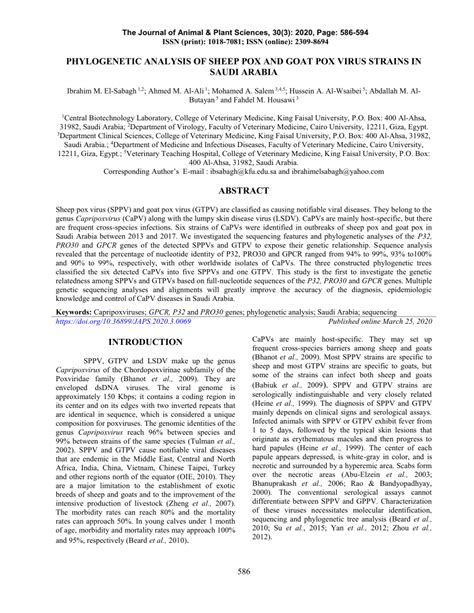 Pdf El Sabagh Et Al Phylogenetic Analysis Of Sheep Pox And Goat Pox
