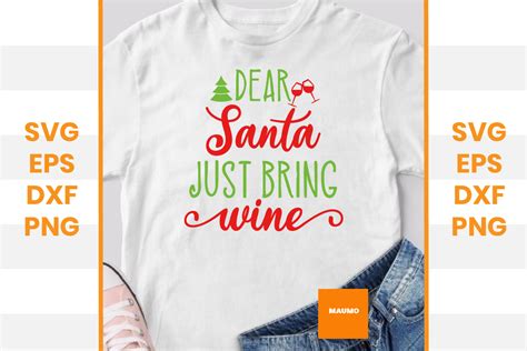 Christmas Dear Santa Bring Wine Graphic By Maumo Designs · Creative