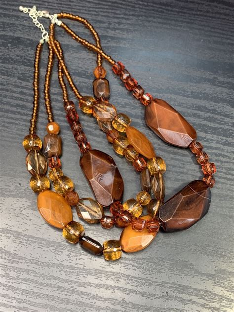 Vintage Bohemian Three Strand Seed Bead Amber Luso Gl Gem