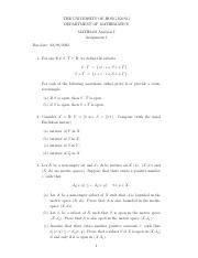 Assignment 1 Pdf THE UNIVERSITY OF HONG KONG DEPARTMENT OF