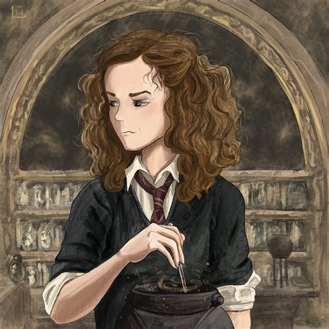 Иллюстрация Гермиона фанарт в стиле 2d книжная графика