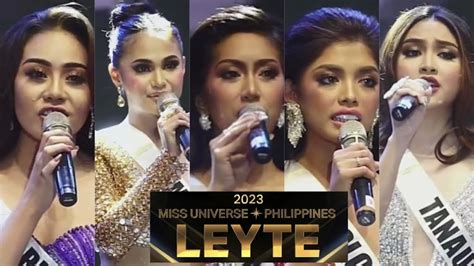 Final Q And A Miss Universe Philippines Leyte 2023 Top5 Qanda Leyte Youtube