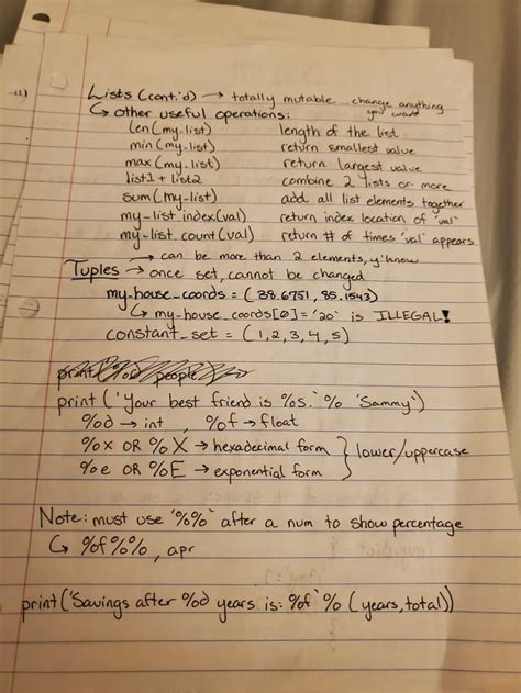 Wanted To Share My Handwriting From My Python Programming Notes I Took During My Cs Courses In