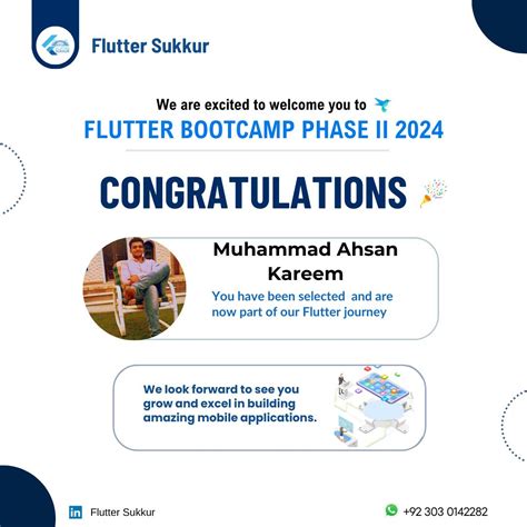 Muhammad Ahsan Kareem On Linkedin Fluttersukkur Mobiledevelopment Flutter Bootcamp