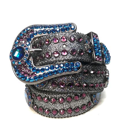 Bb Simon Galaxy Purple Blue Fully Loaded Crystal Belt