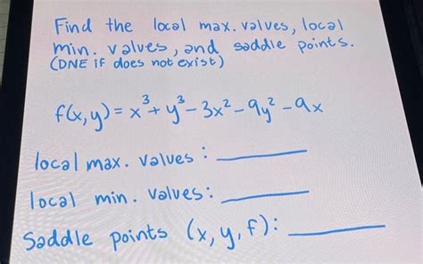 Solved Find The Local Max Valves Local Min Values And