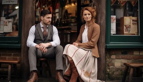 Premium Photo A Couple Dressed In Traditional Irish Attire Captured