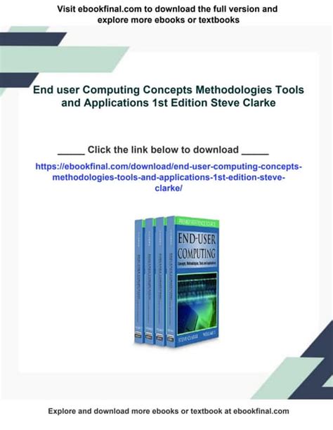 End User Computing Concepts Methodologies Tools And Applications 1st Edition Steve Clarke Pdf