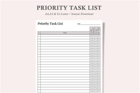 Priority Task List Priority Matrix Graphic By Watercolortheme Creative Fabrica