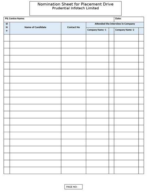 Interview Attendance Sheet Pdf