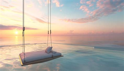 Premium Photo Beautiful Hanging Bed A Sea Beach