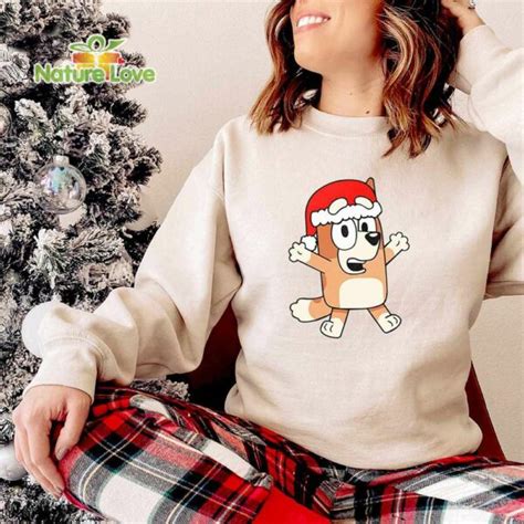 Merry Christmas Bingo Bluey Shirt Bingo Santa Xmas Ts For Lovers