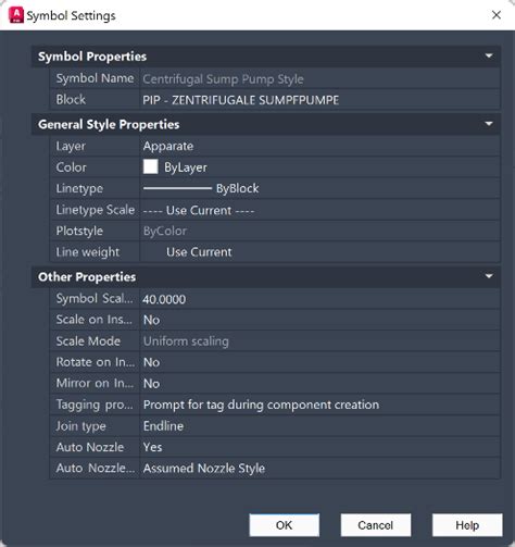 구성 파일에서 AutoCAD Plant 3D P ID 장비 클래스의 기호 특성은 어디에 저장됩니까