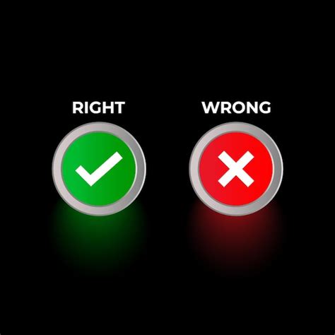 Premium Vector Shiny Button Style Check Mark And Cross Symbols Vector Illustration