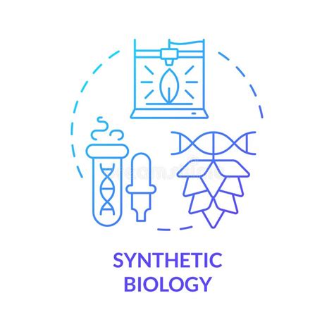 Synthetic Biology Blue Gradient Concept Icon Stock Vector