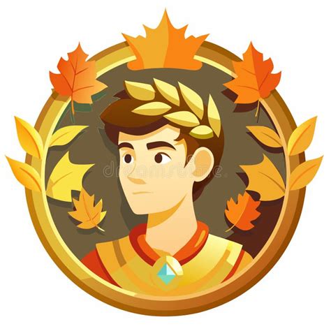 Circle User Avatar Frame For Autumn Fantasy Game Interface Orange