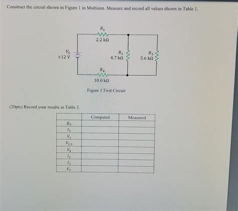 solved construct the circuit shown in figure 1 in multisim