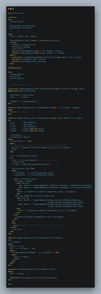 Tdynamicobjectlist For Dynamic Sort Objects I Made This Delphi