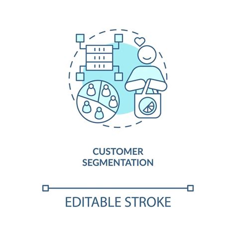 Customer Segmentation Turquoise Concept Icon Data Science In Marketing Abstract Idea Thin Line