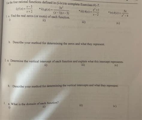 solved lse the four rational functions defined in i iv to