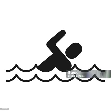 Icône De Figure De Natation Zone De Baignade Panneau Dinformation Sur