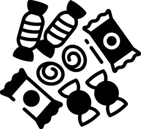 Premium Vector Wrapped Candies Glyph And Line Vector Illustration