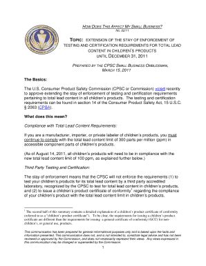 Fillable Online Cpsc How Does The Cpsc Affect Businesses Form Fax Email Print PdfFiller