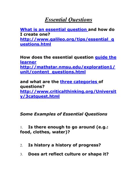 Essential Questions