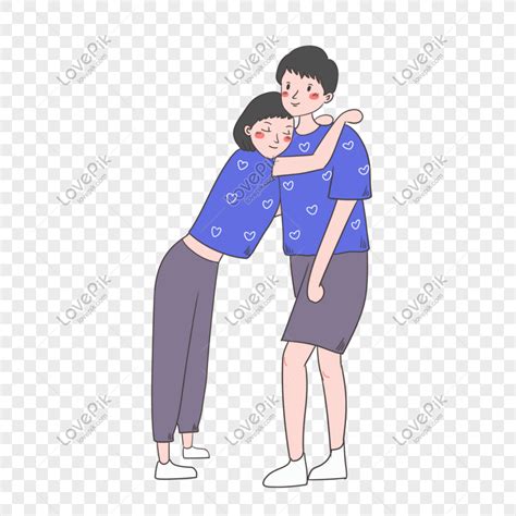 손으로 그린 만화 벡터 발렌타인 커플 Png 일러스트 무료 다운로드 Lovepik