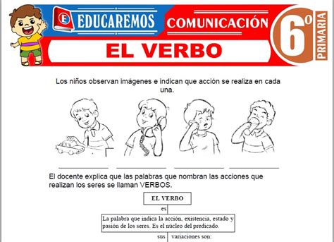 El Verbo Para Sexto De Primaria Fichas Gratis 📚