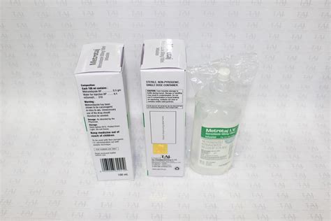 Metronidazole Intravenous Infusion Bp 500mg Per 100ml Traders Taj