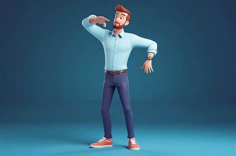 Premium Photo Man In Confused Pose 3d Illustration