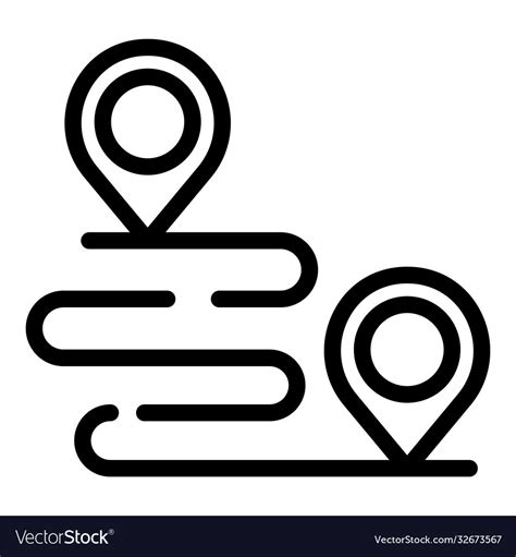 Workout Senior Running Route Icon Outline Style Vector Image