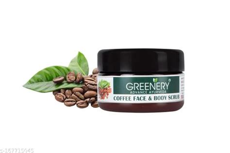 Greenery Coffee Face And Body Scrub For Skin Brightening Scrub 50 G