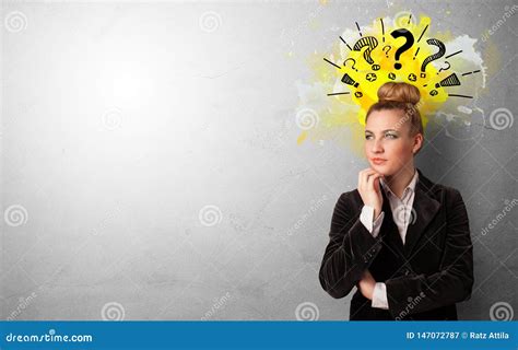 Business Person With Question Marks Stock Image Image Of Color Object