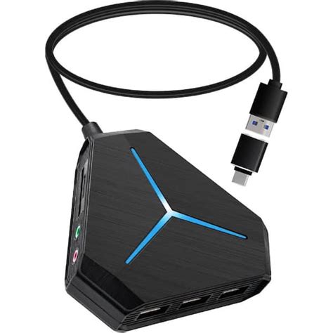 Vrby 10 Port Usb Hub 3 0 2 0 Usb C Hub Splitter With 3 2ft 1m Long Cord Sd Tf Card Reader