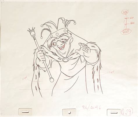 Original Walt Disney Production Animation Drawing Of Quasimodo From The