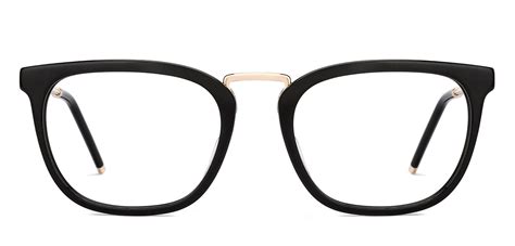 Gold Black Square Full Rim Unisex Eyeglasses By John Jacobs 205977