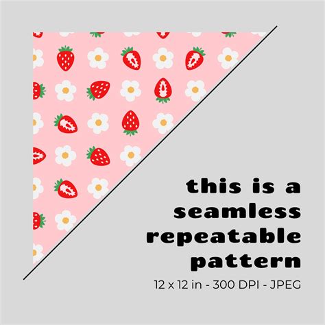 Strawberry Seamless Pattern Strawberry Repeat Pattern Strawberry